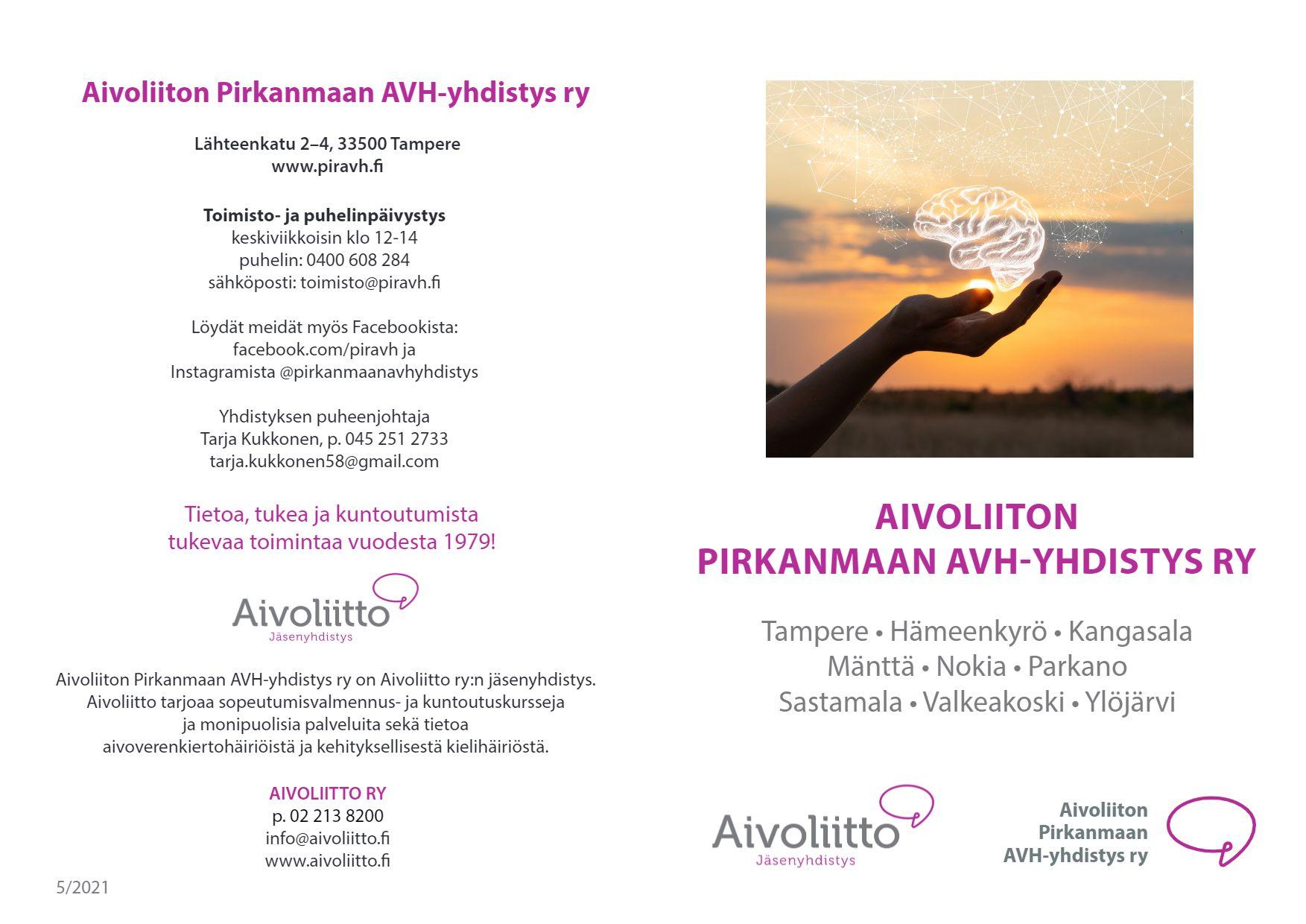 Aivoliiton Pirkanmaan AVH-yhdistys ry:n uusi esite on nyt julkaistu! - Aivoliiton Pirkanmaan AVH ...